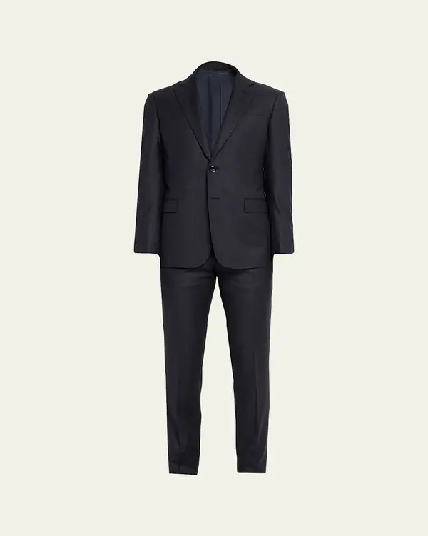 Giorgio Armani Tonal Micro Pinstripe Two-piece Suit - Dkblue