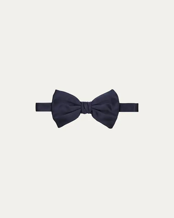 Giorgio Armani Silk Twill Bow Tie - Solid Dark Blue