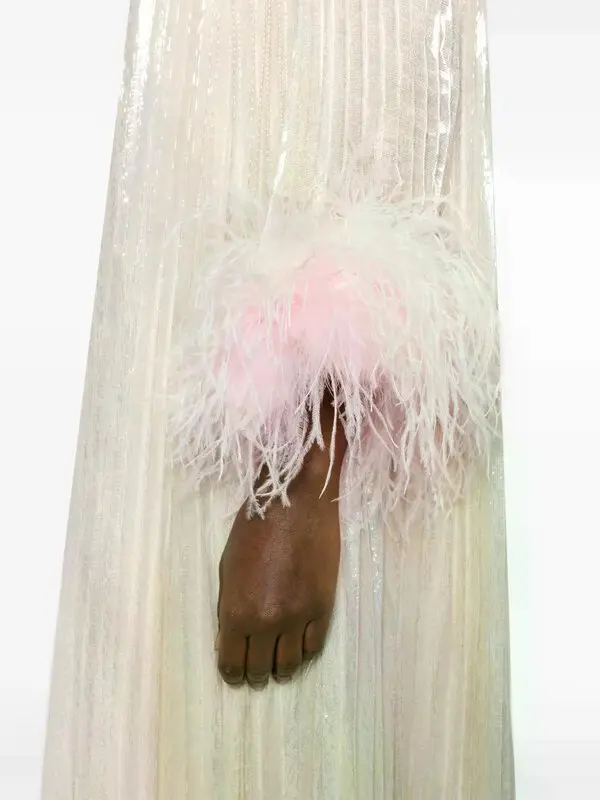 SELF-PORTRAIT Feather-embellished Maxi Dress
