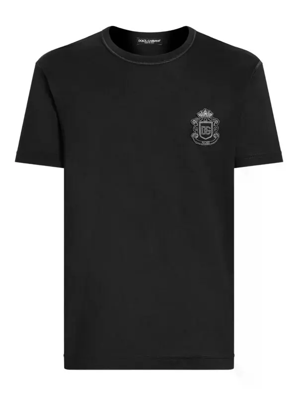 Dolce & Gabbana Crest-appliqué T-shirt - Blue