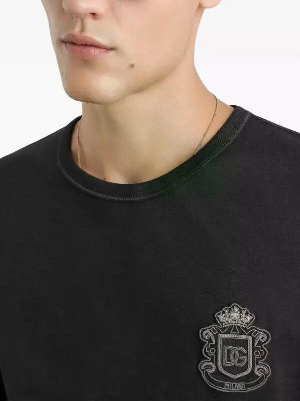 Dolce & Gabbana Crest-appliqué T-shirt - Blue