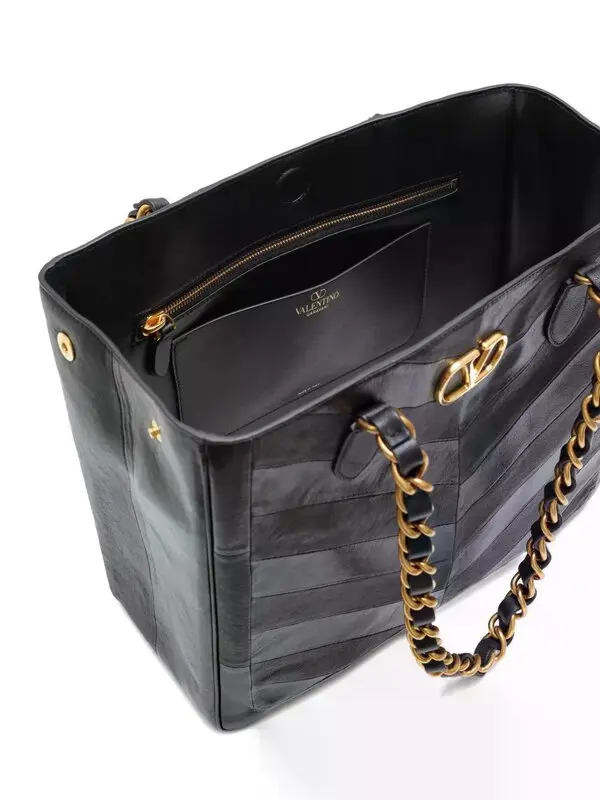 Valentino Garavani Laseine Chevron Patchwork Leather Tote Bag