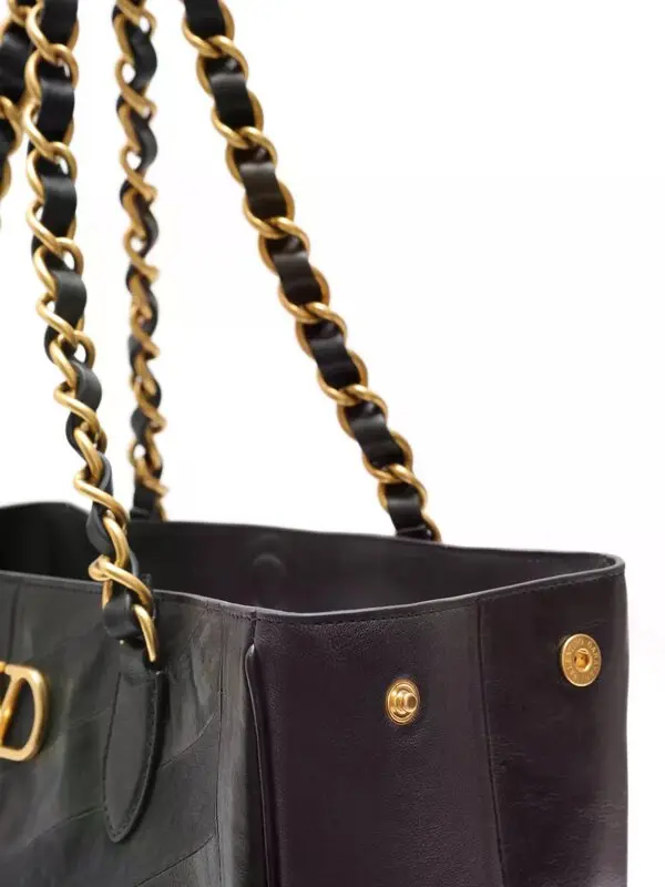 Valentino Garavani Laseine Chevron Patchwork Leather Tote Bag