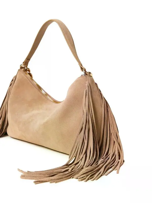 TWINSET Medium Liliane Fringed Chain Shoulder Bag - Neutrals