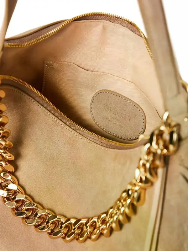 TWINSET Medium Liliane Fringed Chain Shoulder Bag - Neutrals