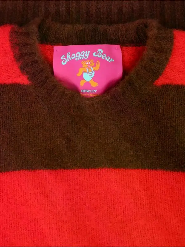Howlin' Shaggy Bear Wool Sweater - Red