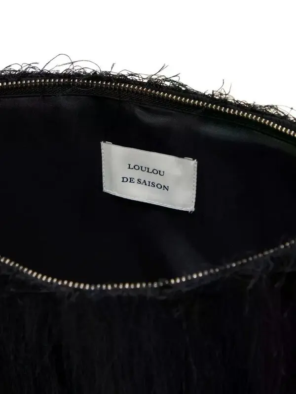 Loulou De Saison Evano Fringed Clutch - Black