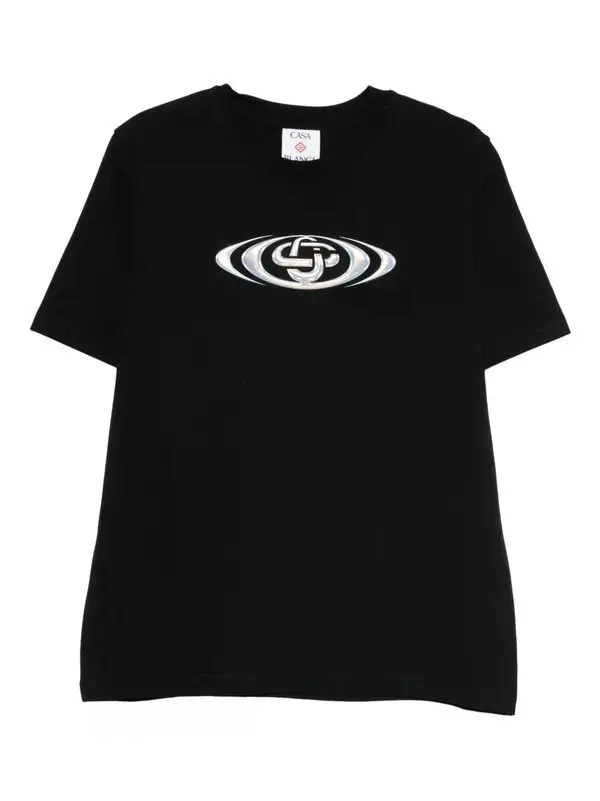 Casablanca Warped-logo Classic T-shirt - Black