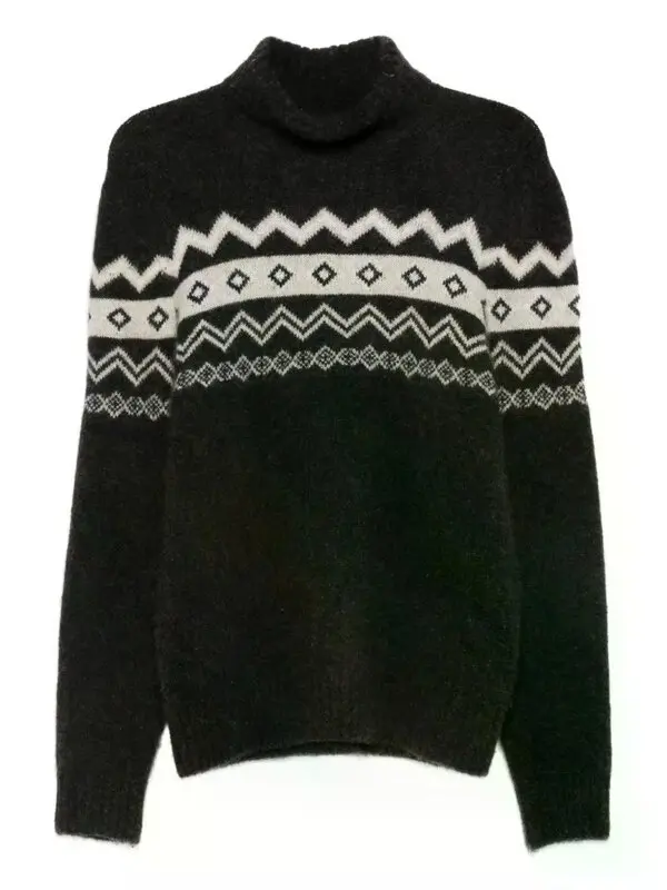 Eleventy Turtleneck Jacquard Sweater