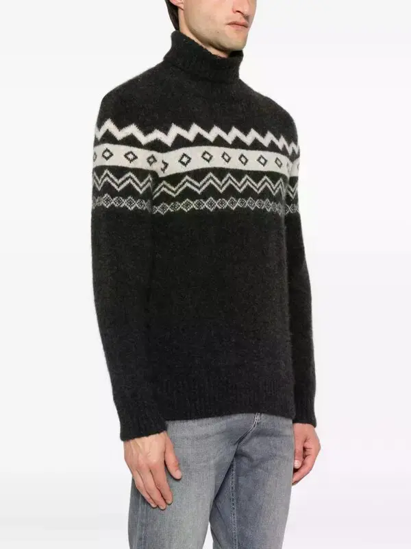 Eleventy Turtleneck Jacquard Sweater