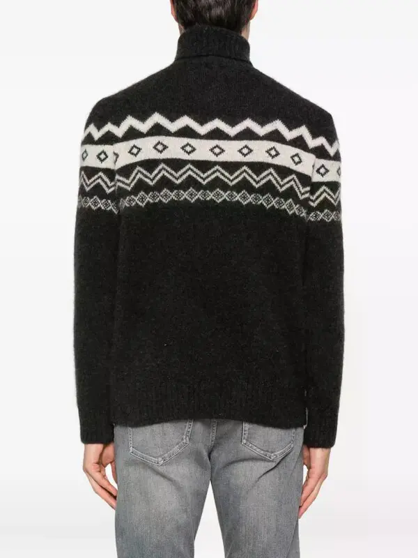 Eleventy Turtleneck Jacquard Sweater