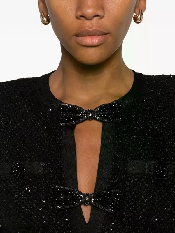 SELF-PORTRAIT Sequin Bow Mini Dress