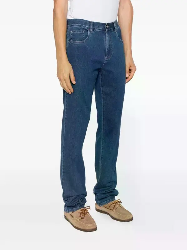 Canali Cotton-blend Straight Leg Jeans