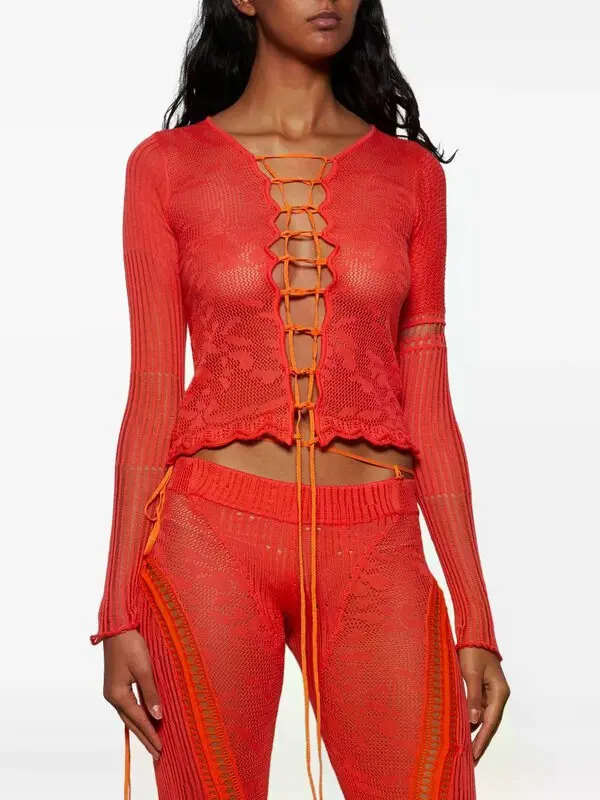 ROBERTA EINER Kat Lace-up Top