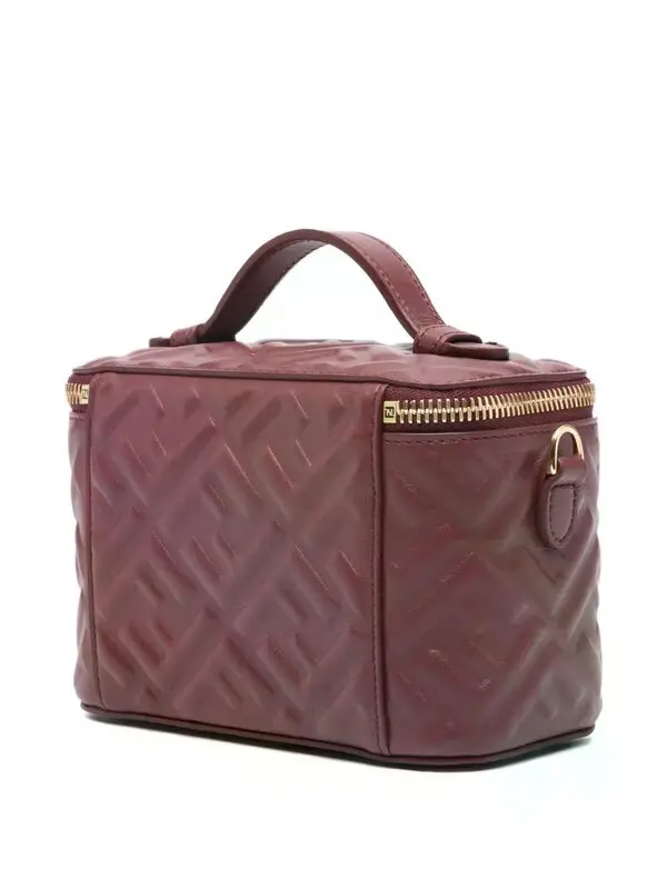 Fendi Vanity Ff-logo Leather Mini Bag - Red