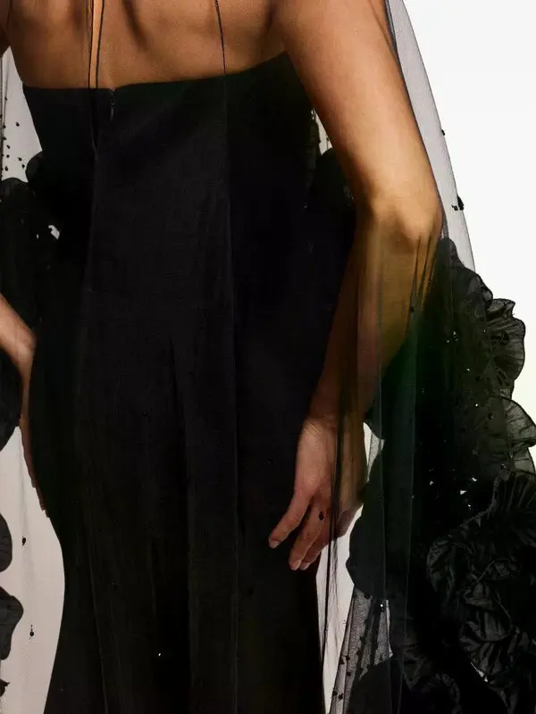 Jenny Packham Ruffle-detailed Cape - Black