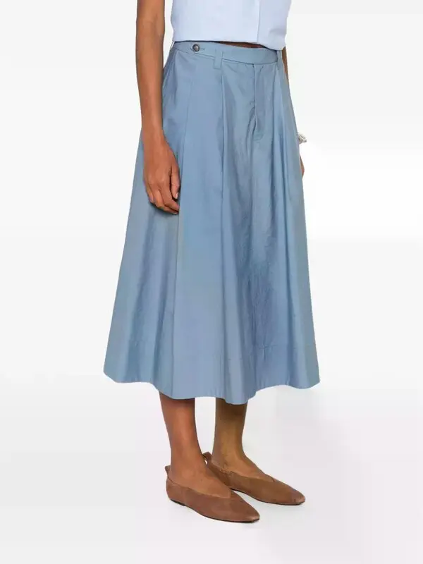 Brunello Cucinelli Pleated Cotton Skirt