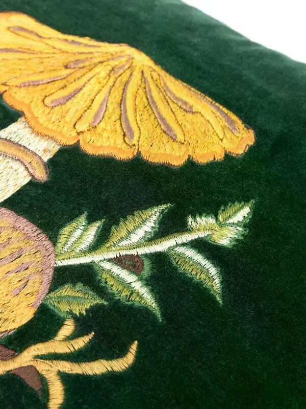 LES-OTTOMANS Embroidered Velvet Cushion