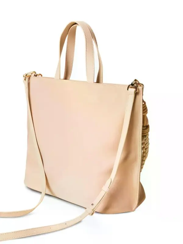 TWINSET Logo Lettering Braided Strap Tote Bag
