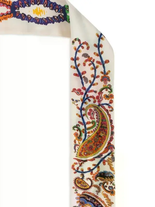 Etro Paisley Logo Scarf