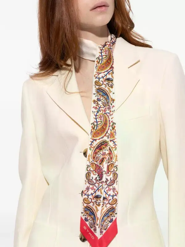 Etro Paisley Logo Scarf