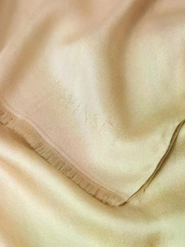TWINSET Stole With Lurex And Jacquard Logo - Neutrals