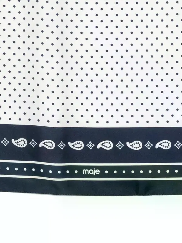 Maje Polka-dot Silk Scarf - Blue