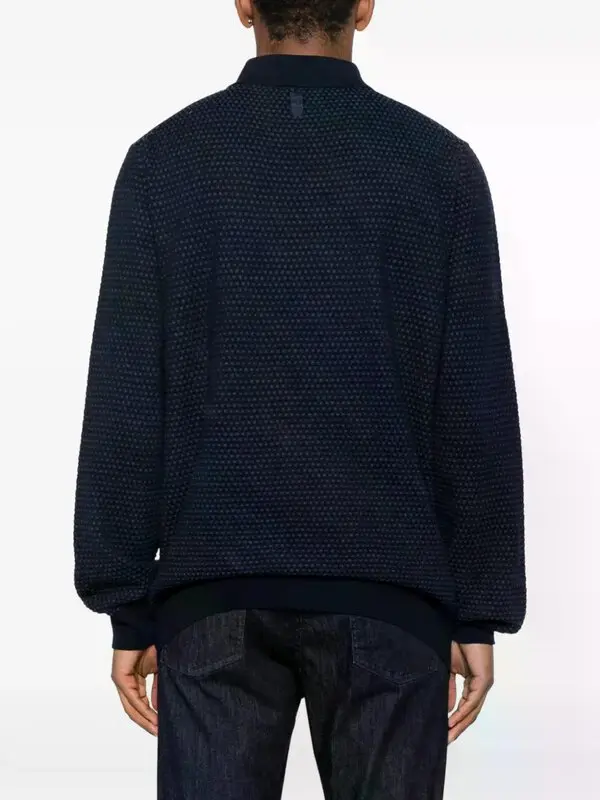 Canali Zip-neck Polo Shirt - Blue