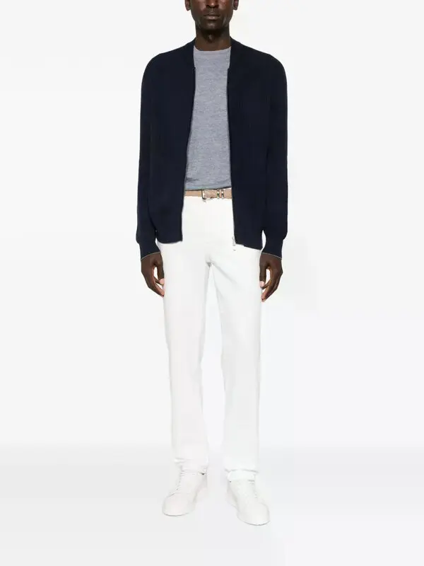 Brunello Cucinelli Zip Ribbed Sweater