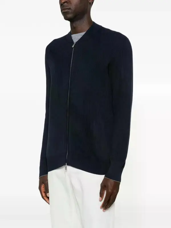 Brunello Cucinelli Zip Ribbed Sweater