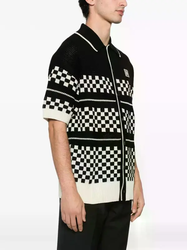 Amiri Checkered Mesh Shirt - Black