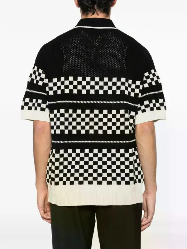 Amiri Checkered Mesh Shirt - Black