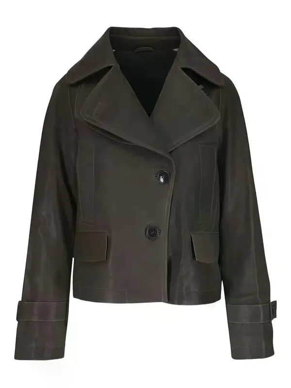 ODEEH Button Leather Jacket