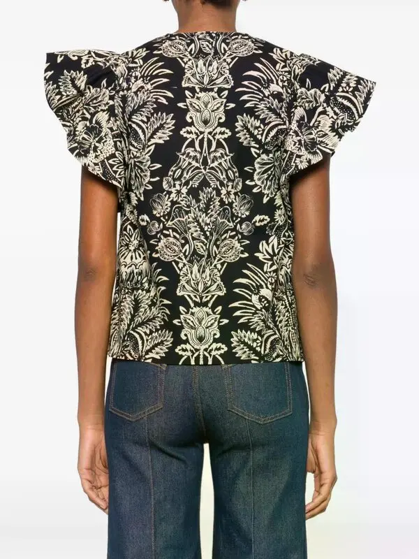 Ulla Johnson Severine Floral Blouse - Black