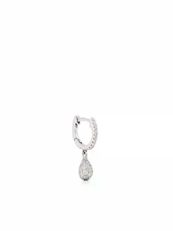 DE JAEGHER 18kt White Gold Diamond Hoop Earring - Silver