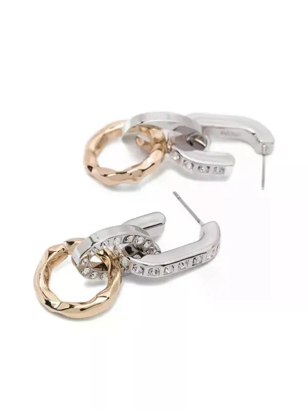 Maje Two Tone Link Statement Earrings - Silver