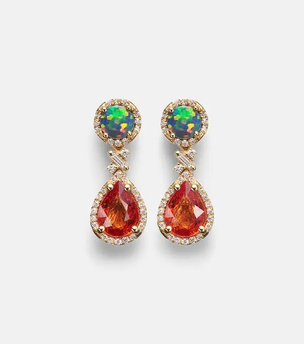 SUZANNE KALAN Doublet 18kt Drop Earrings With Gemstones - Gold