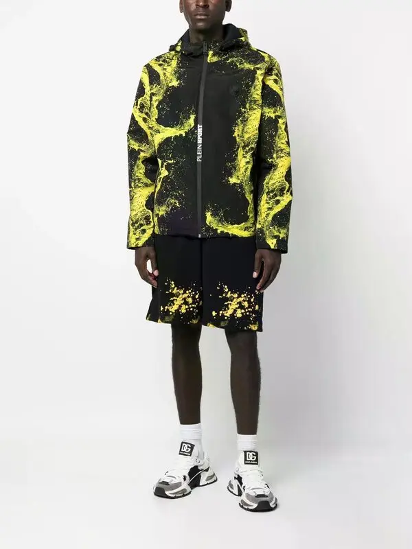 PLEIN SPORT Paint Splatter Track Shorts