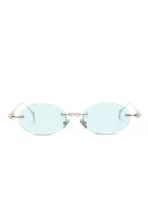 KUBORAUM Frameless Oval-frame Sunglasses - Silver