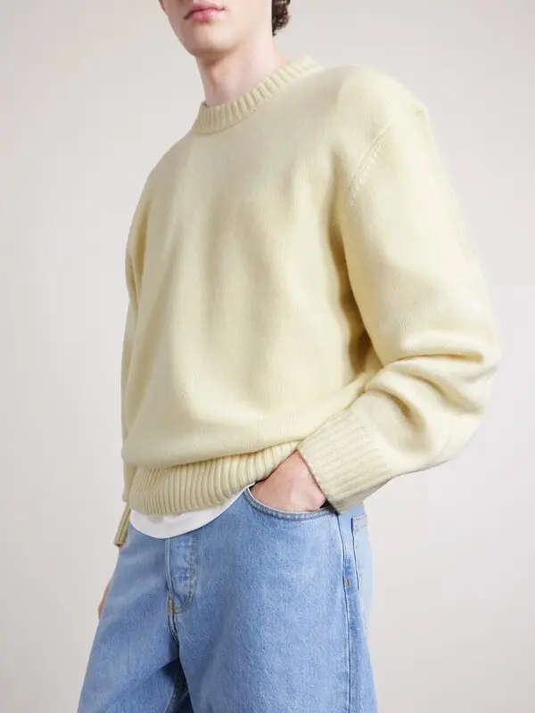 FRAME Cashmere Crew-neck Sweater - Yellow