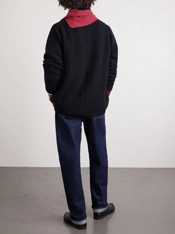 William Lockie Zack Ribbed Cashmere Cardigan