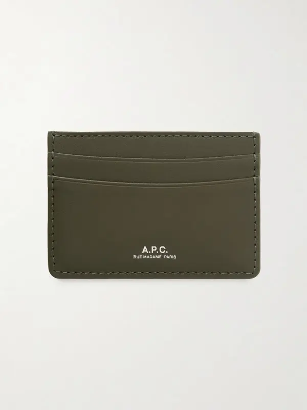 A.p.c. Andre Leather Cardholder - Green