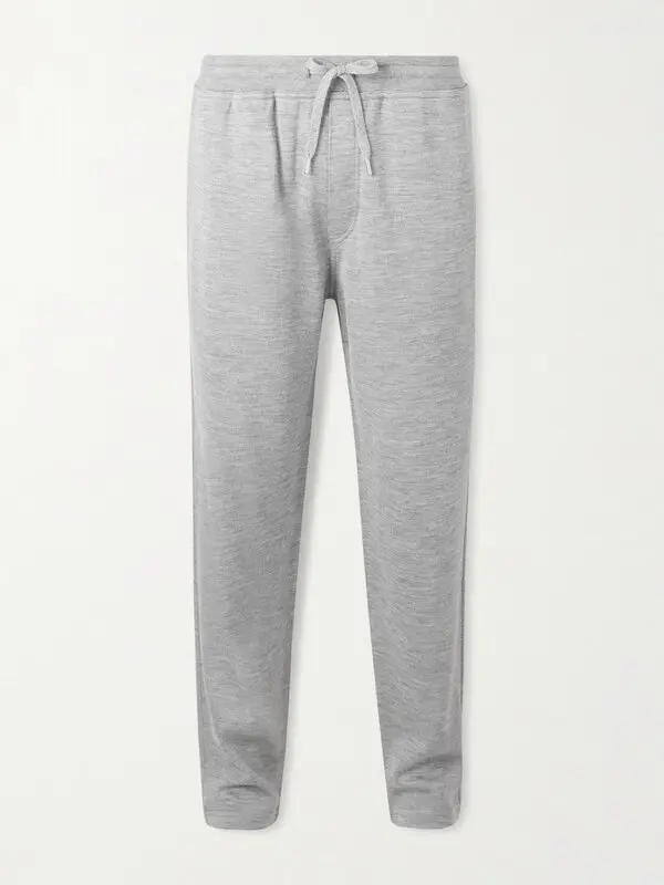 Brunello Cucinelli Tapered Cashmere-blend Jersey Sweatpants - Gray