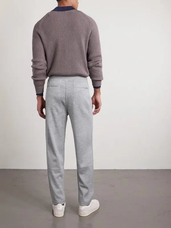 Brunello Cucinelli Tapered Cashmere-blend Jersey Sweatpants - Gray