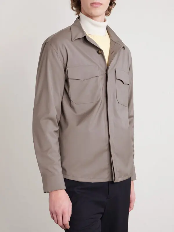 Canali Wool-blend Overshirt - Neutrals