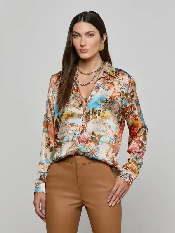 L'Agence Tyler Printed Silk Blouse
