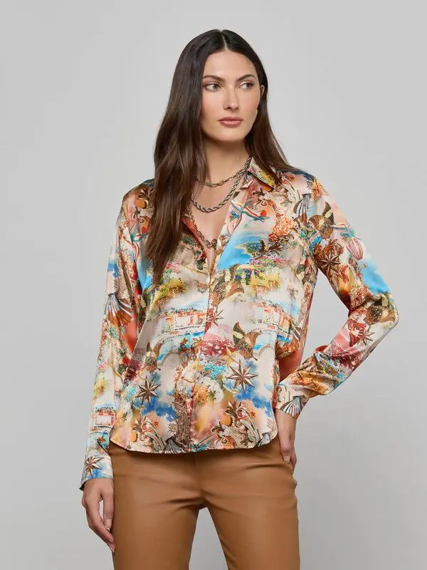 L'Agence Tyler Printed Silk Blouse