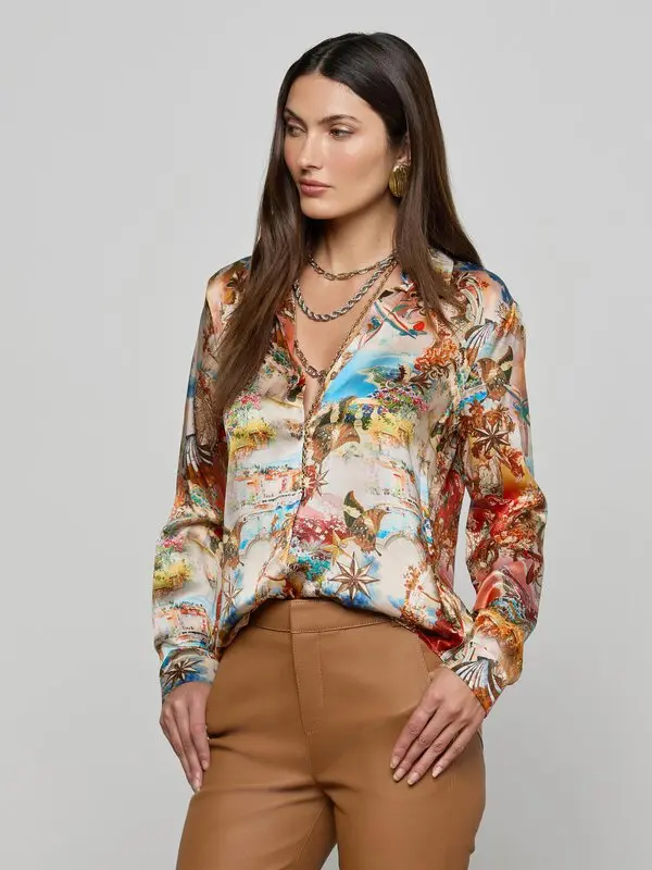 L'Agence Tyler Printed Silk Blouse