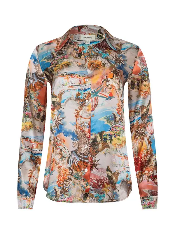 L'Agence Tyler Printed Silk Blouse
