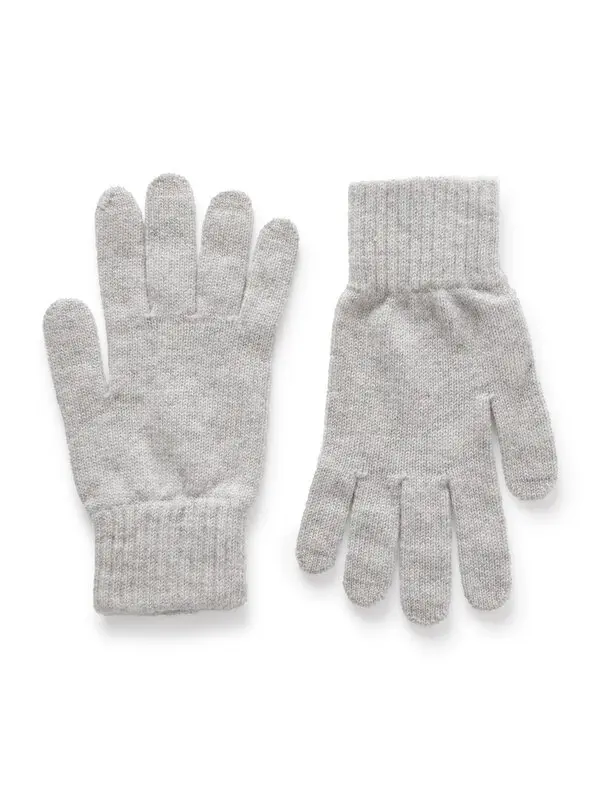 William Lockie Cashmere Knitted Gloves - Gray